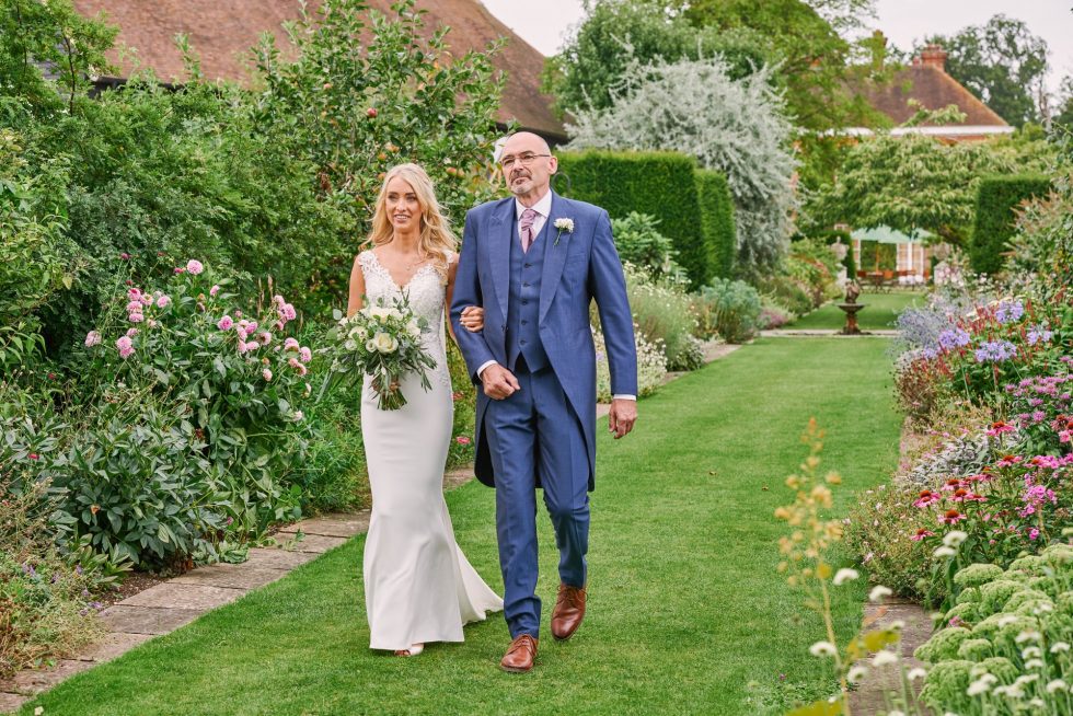Micklefield Hall Outdoor Wedding Ceremony with Rose Garden Portraits